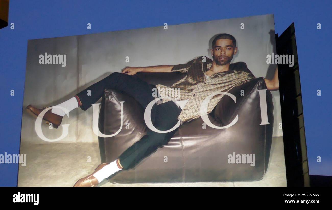 Los Angeles, California, USA 31st March 2024 Actor Kingsley Ben-Adir Gucci Billboard on Sunset ...