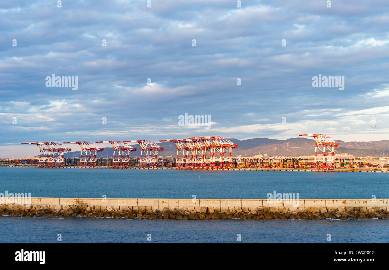 Container Port and Ships, Barcelona, Spain, Europe Stock Photo - Alamy
