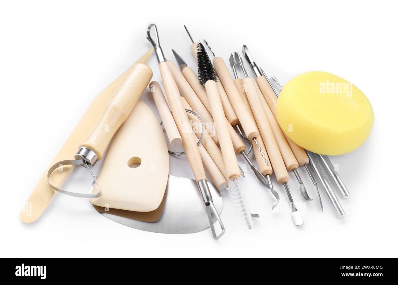 Set of different clay crafting tools isolated on white Stock Photo - Alamy