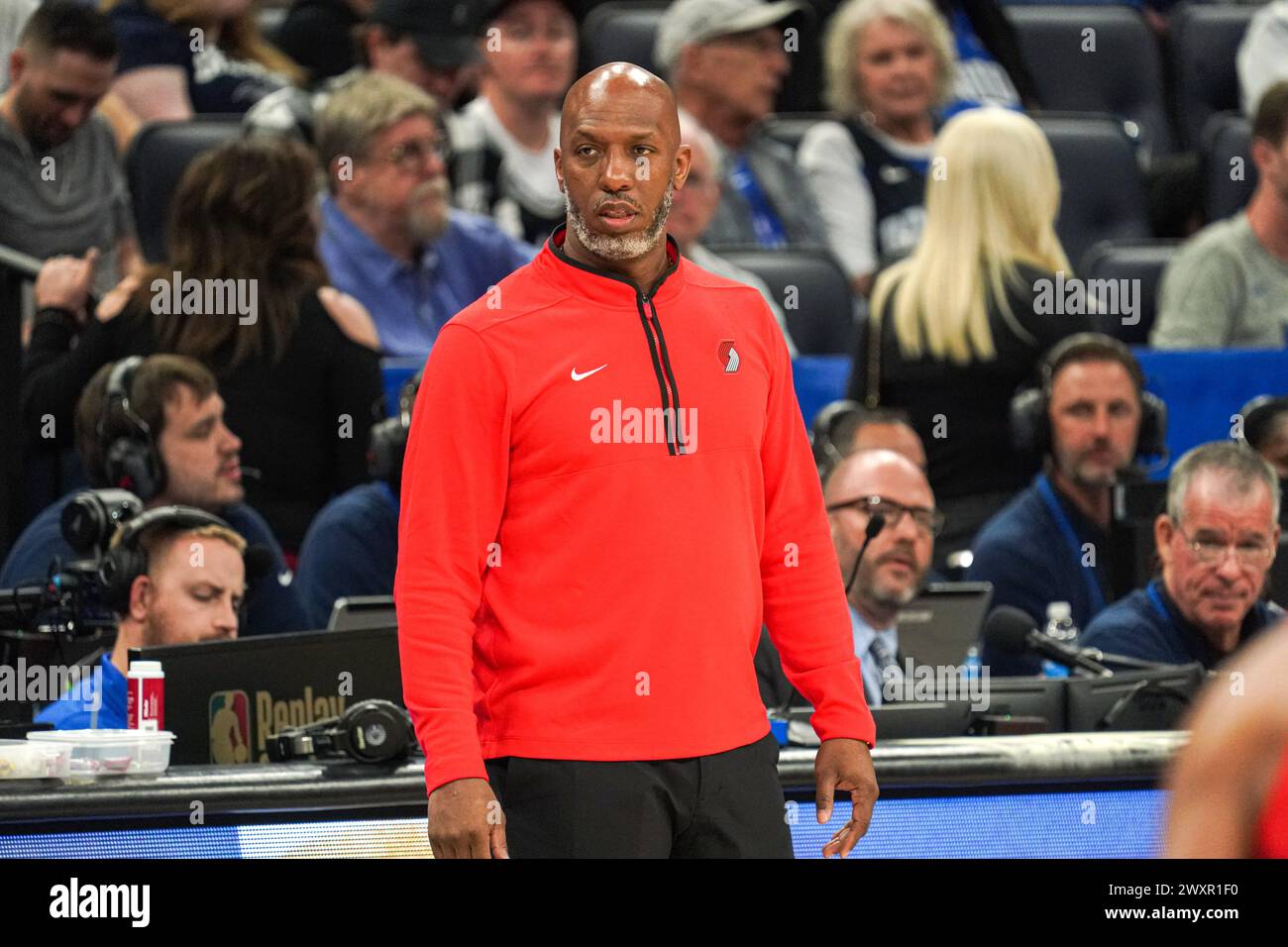 Orlando, Florida, USA, April 1, 2024, Portland Trail Blazers head coach ...