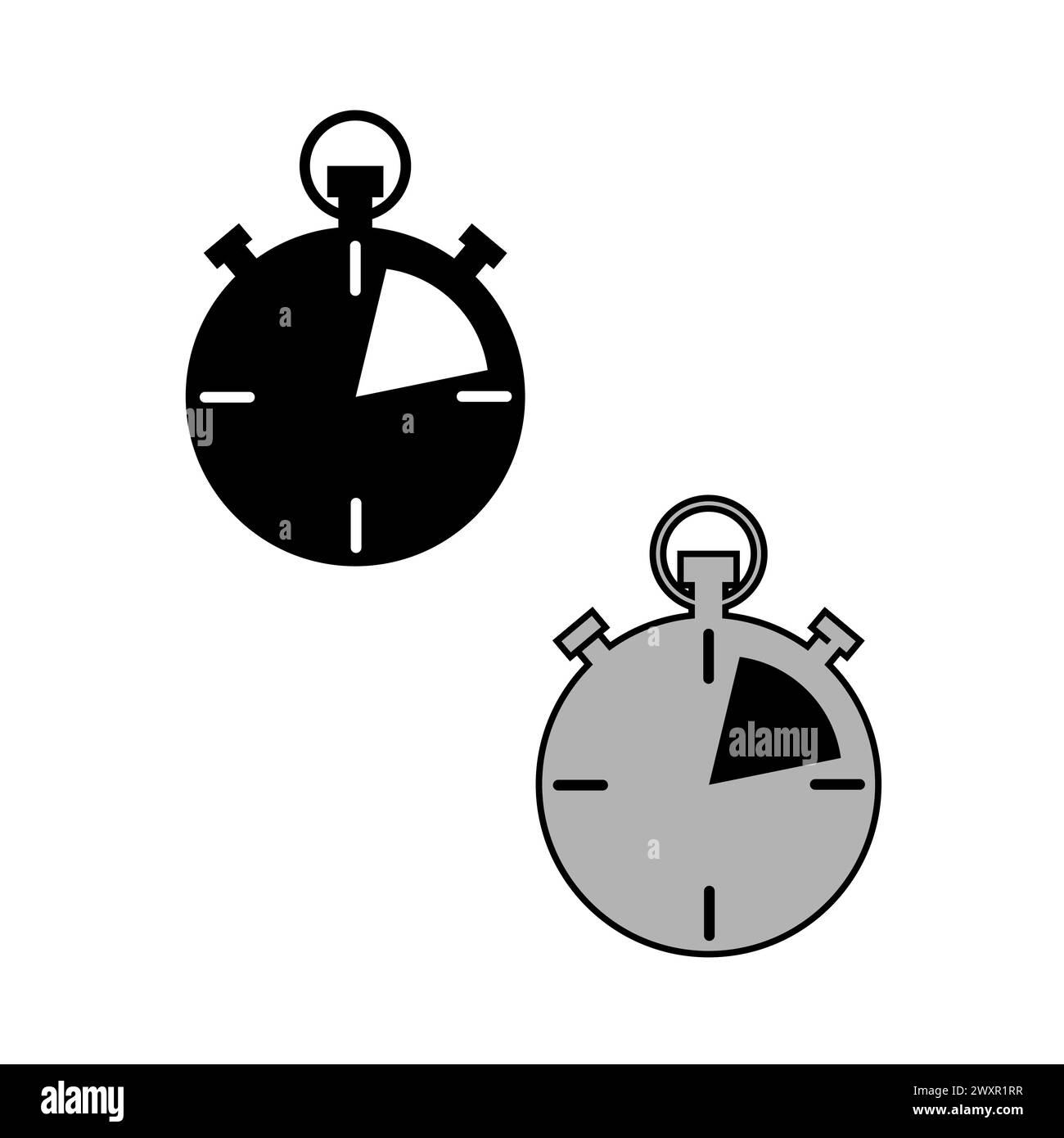 Stopwatch icons set. Time measurement symbols. Chronometer vector ...