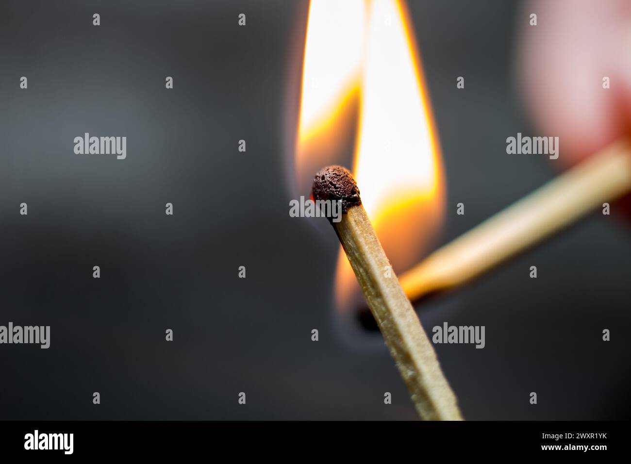 Burning matches and flame close up Stock Photo - Alamy