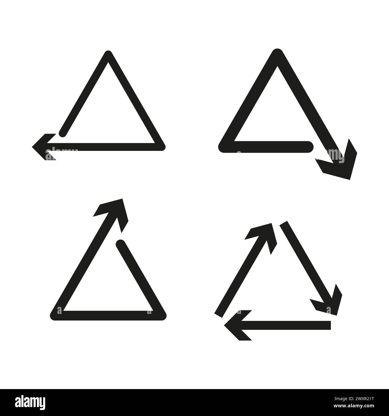 Recycle triangle icons. Environmental cycle arrows. Conservation vector ...