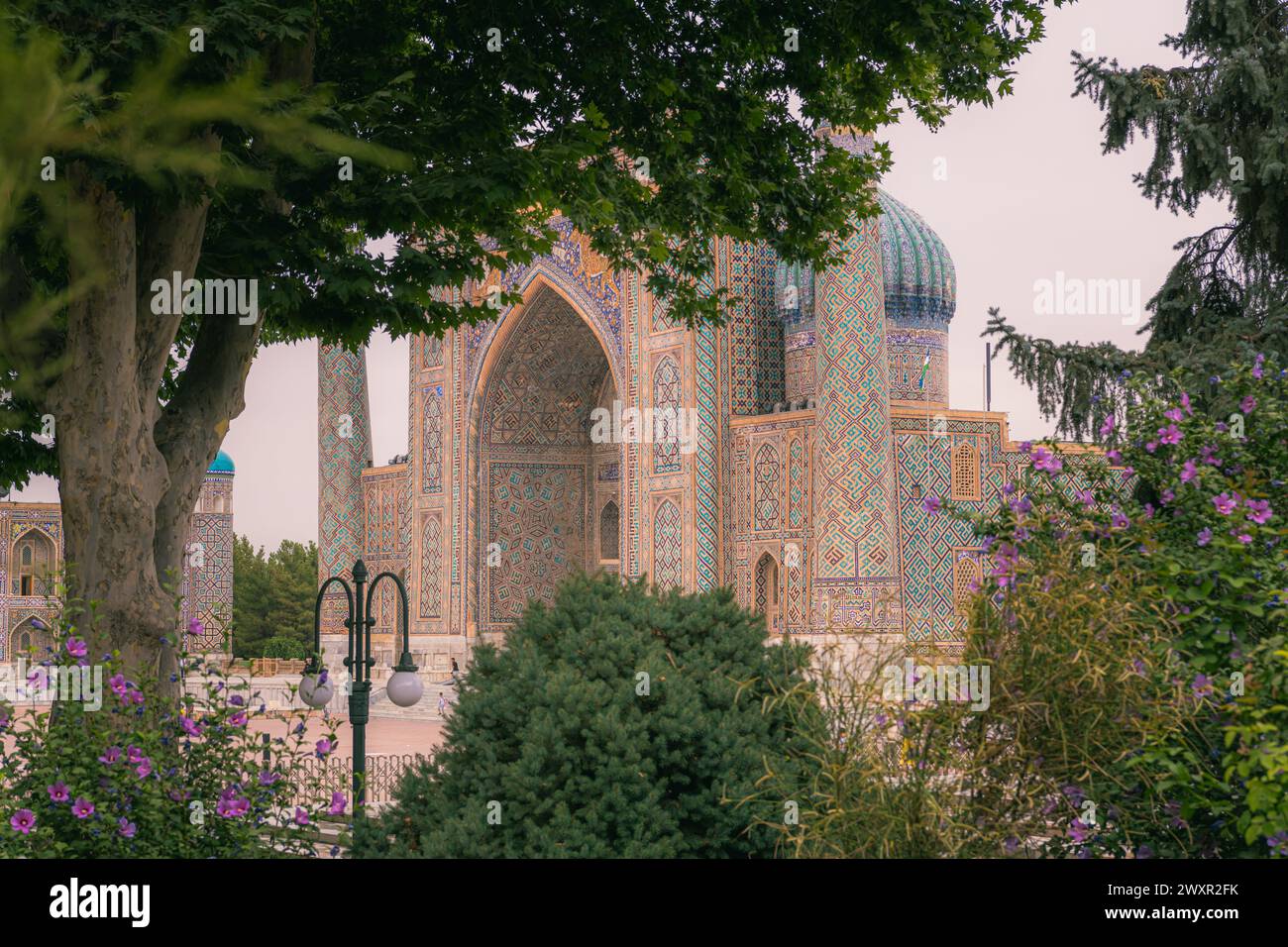 JUNE 20, 2023, SAMARKAND, UZBEKISTAN: Details of the vaulted portal or ...