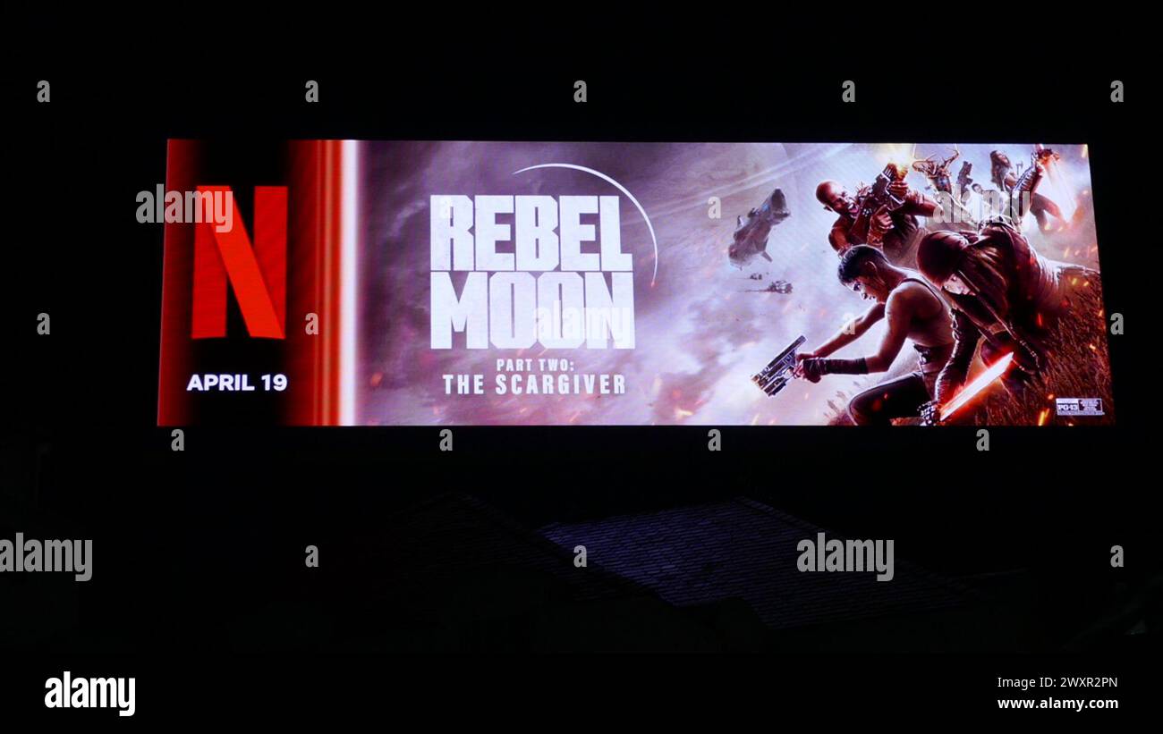 Los Angeles, California, USA 31st March 2024 Rebel Moon Billboard on ...
