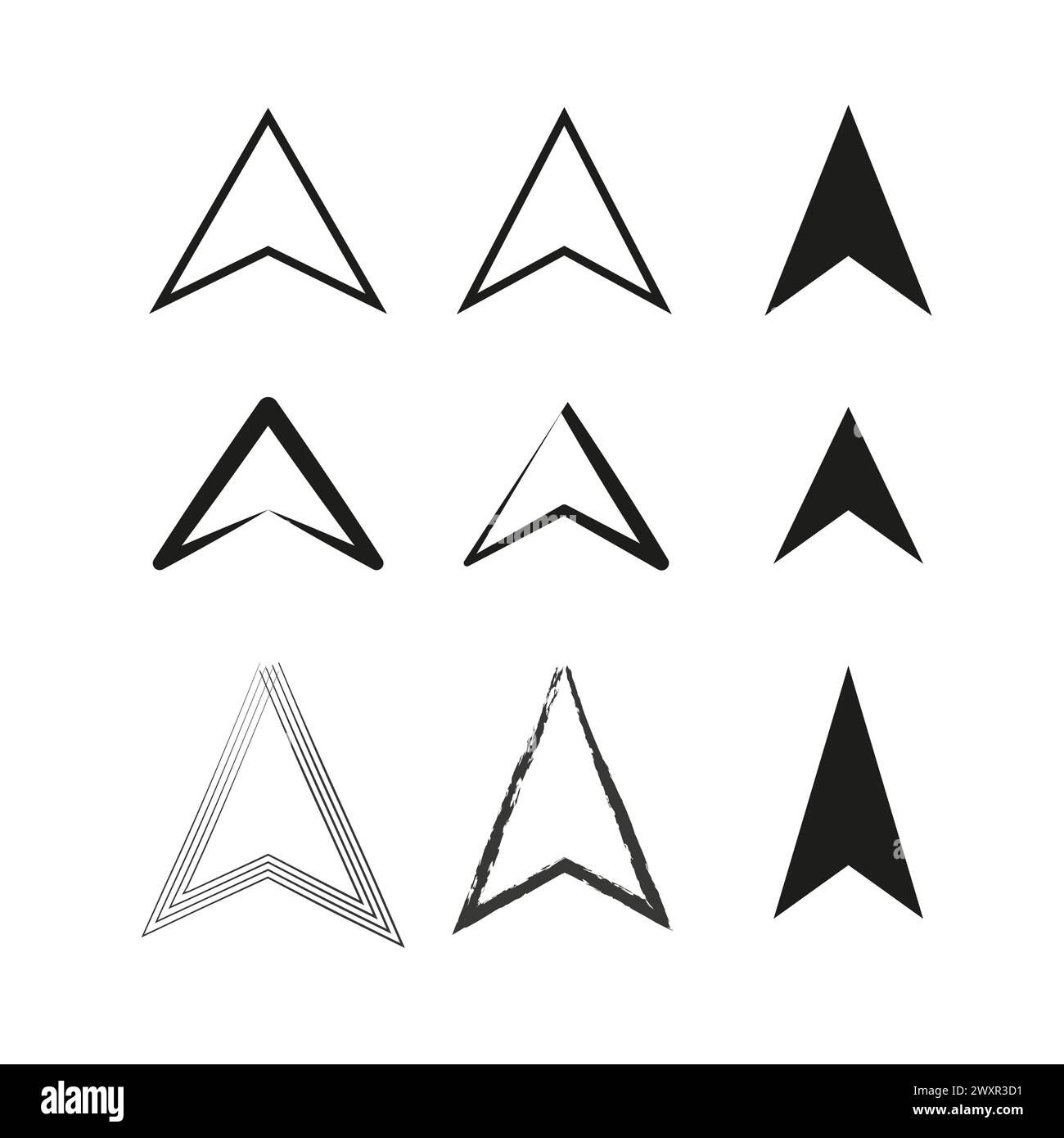 Navigation arrows icon set. Directional cursor pointers. Upward ... Navigation arrows icon set. Directional cursor pointers. Upward ...