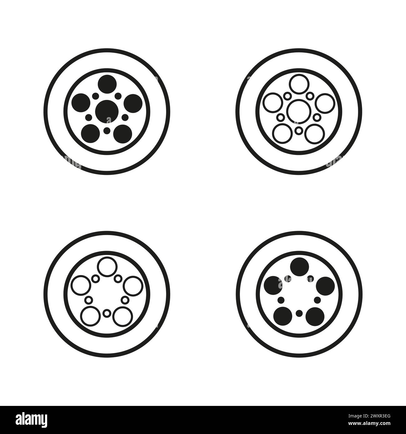 Cell Biology Icon Set. Microscopic organisms vector illustration. EPS ...
