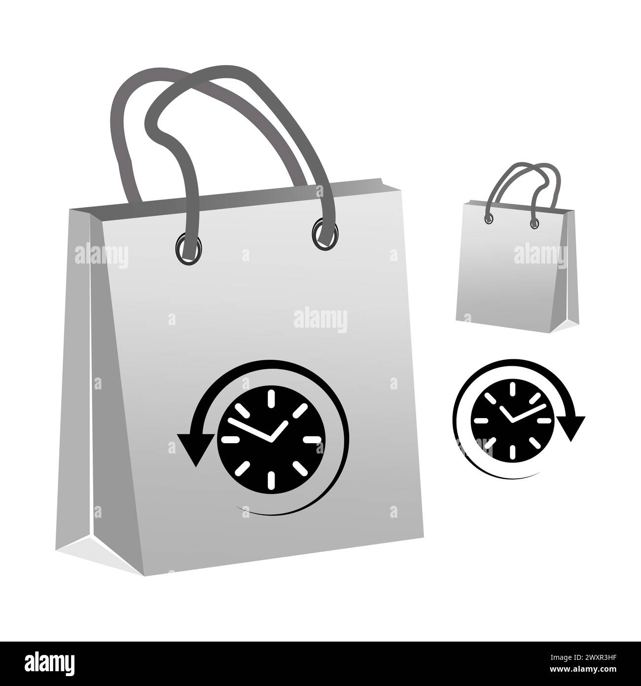 Shopping time concept icon. Time-sensitive sale offer. Vector ...