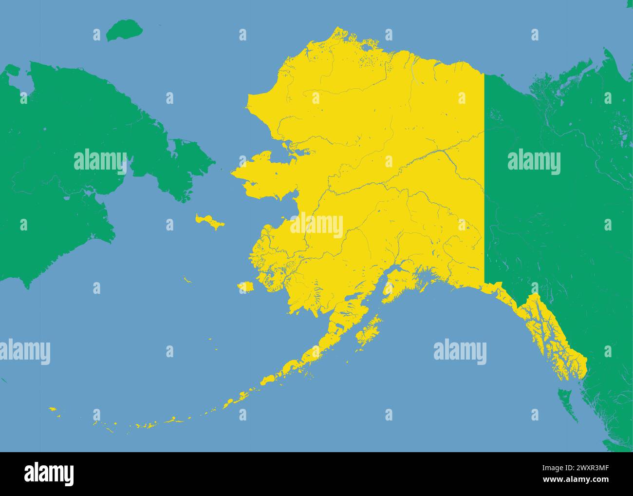 Alaska Map Art vector illustration Stock Vector Image & Art - Alamy
