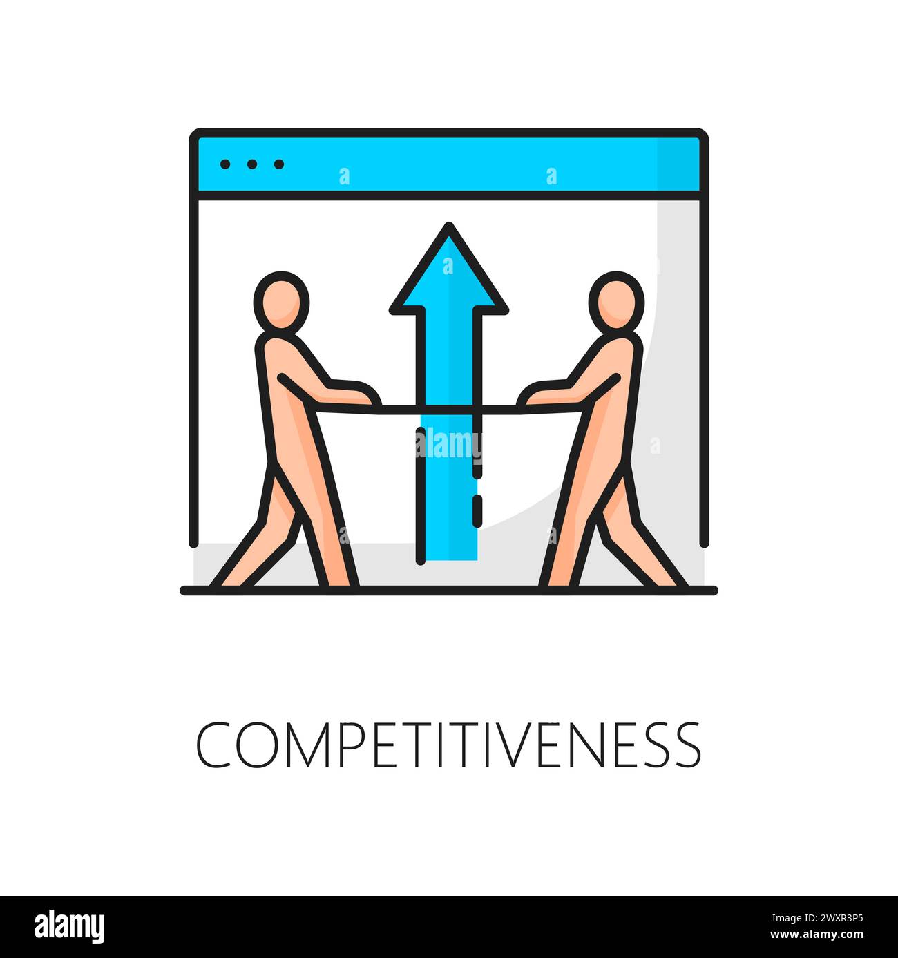 Competitiveness. Sem. Search engine marketing isolated vector thin line ...