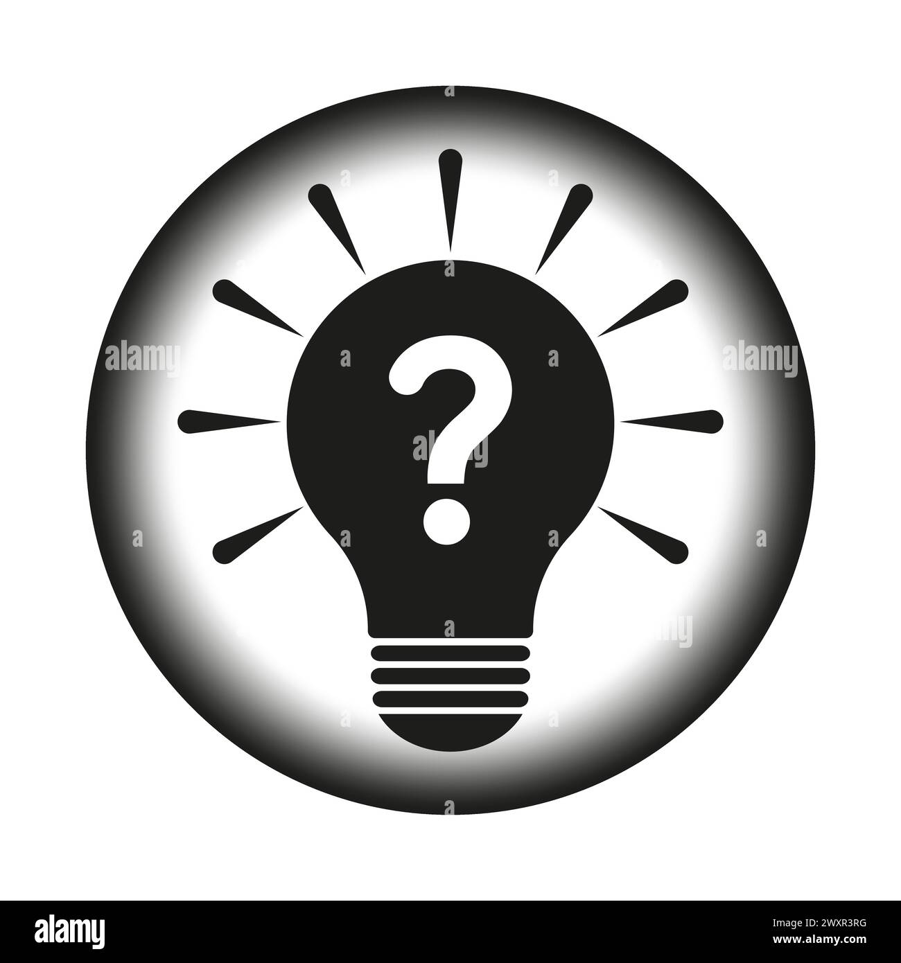 Question mark lightbulb icon. Inquiry concept symbol. Curiosity idea ...