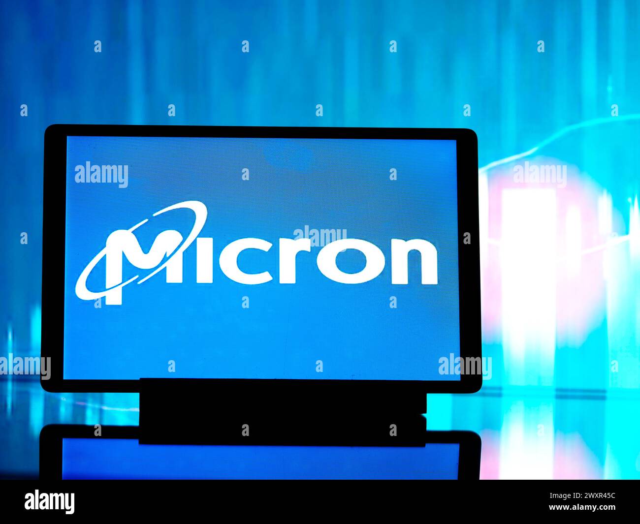 Germany - April 2, 2024: In this photo illustration, Micron Technology ...