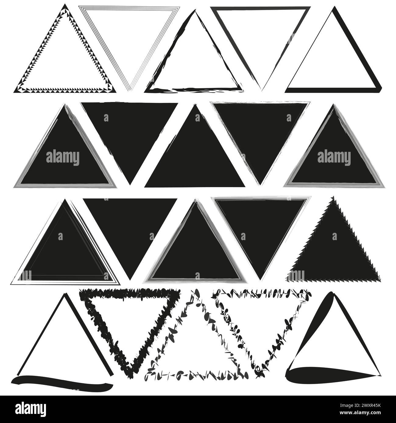 Triangle Variations Icon Set. Geometric shapes vector illustration. EPS ...