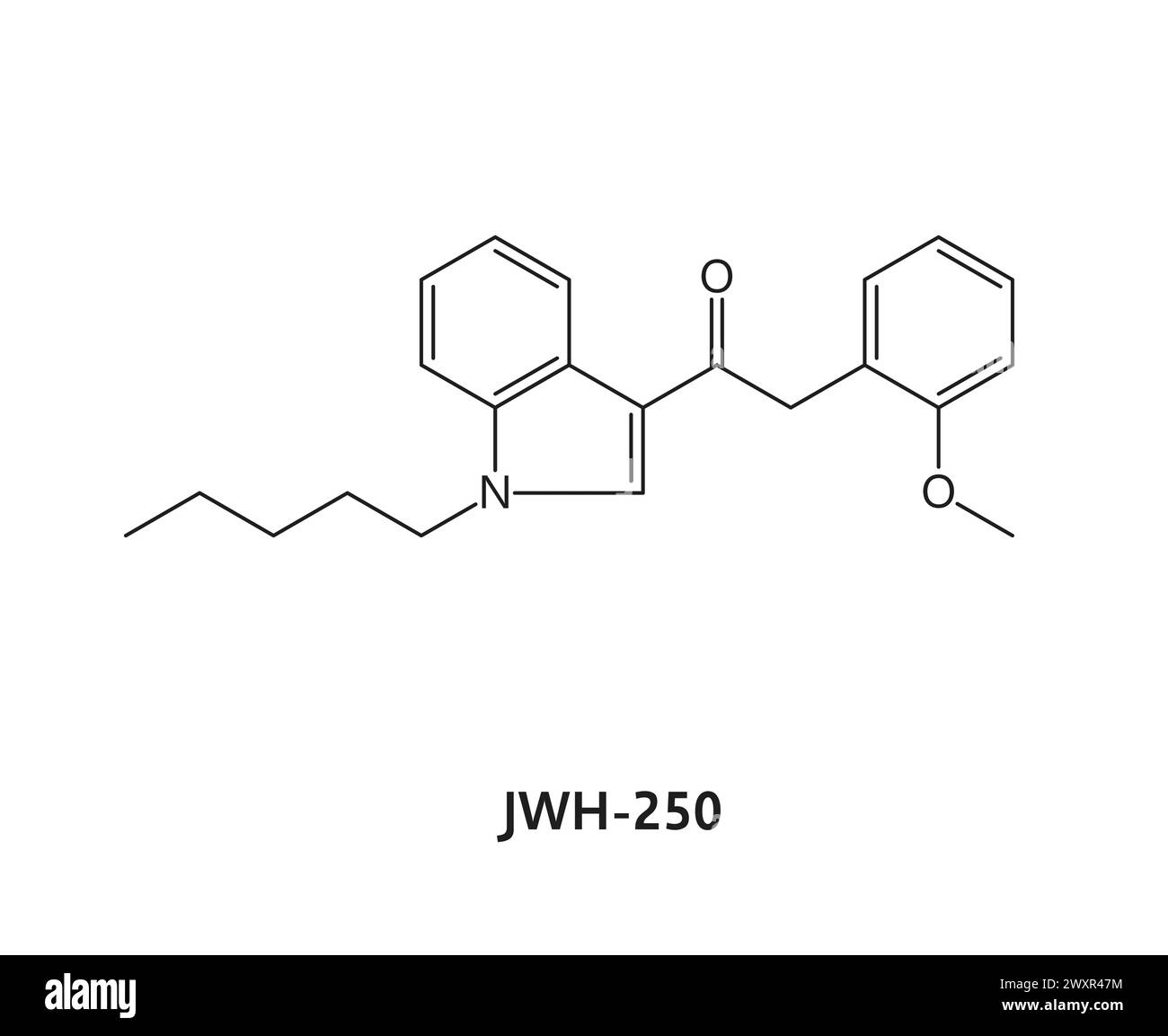 JWH-250 drug molecule formula and chemical structure, synthetic or ...