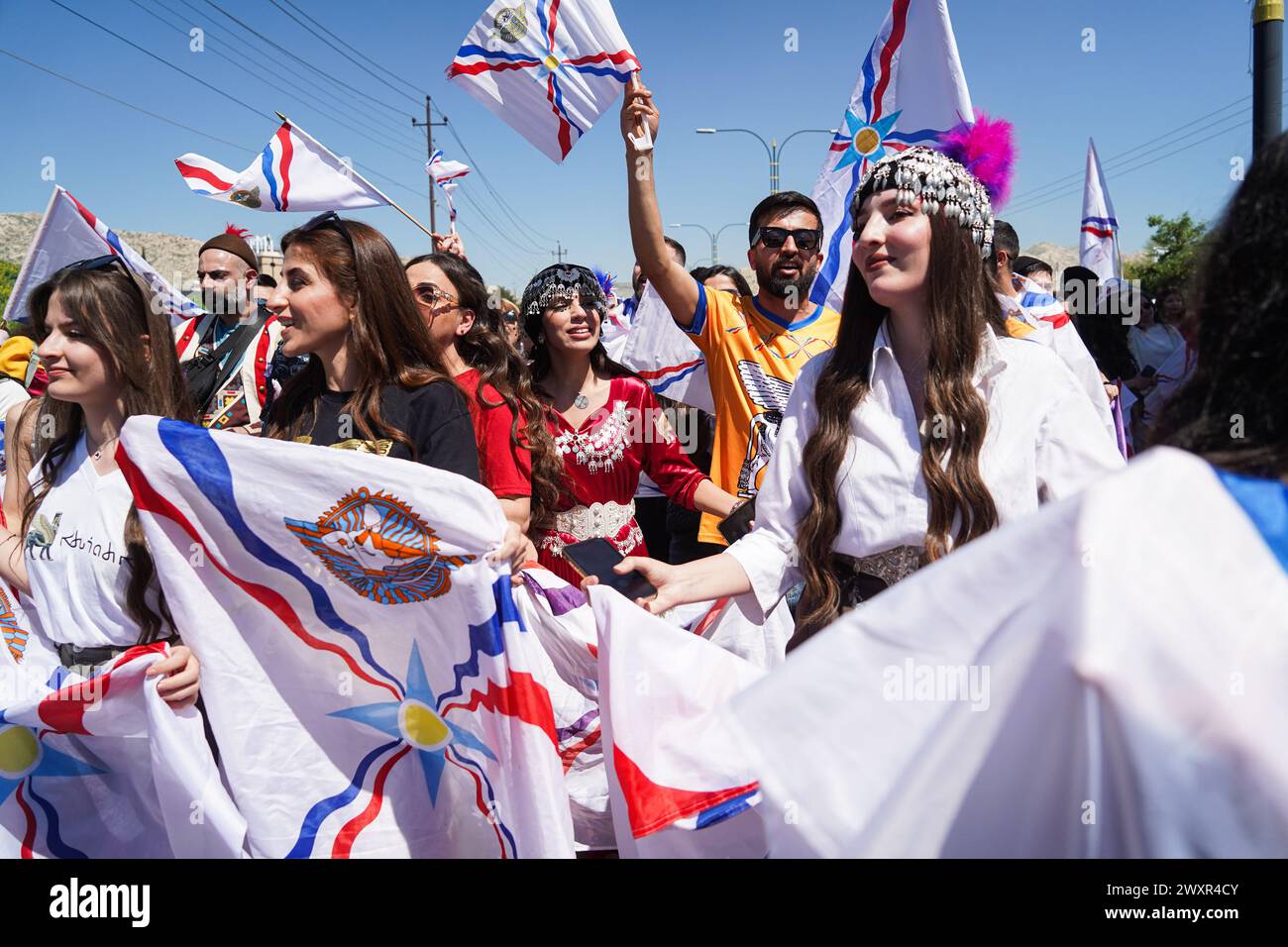Dohuk, Iraq. 01st Apr, 2024. Assyrians dressed traditional clothes ...