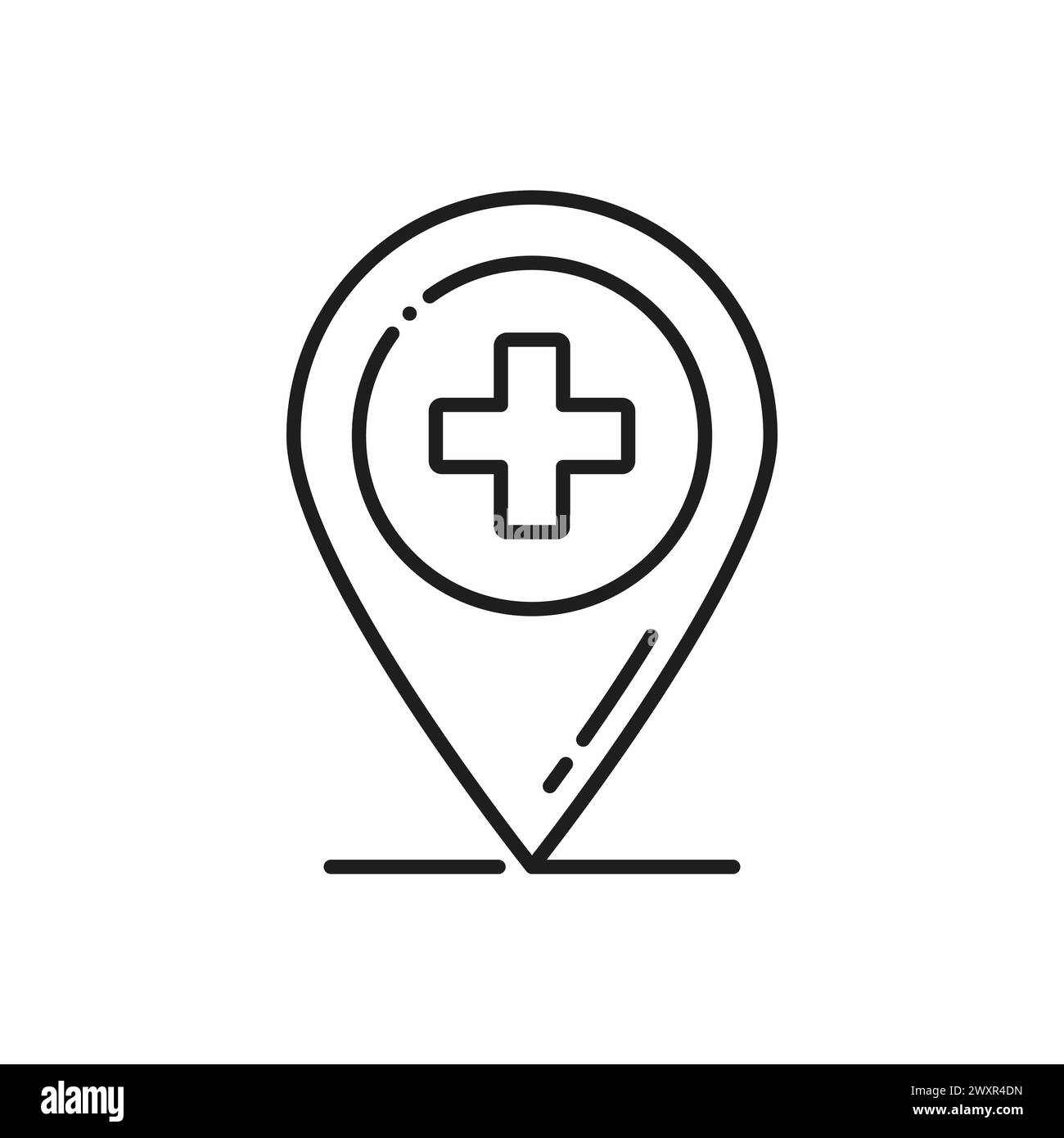 Pharmacy and medical clinic thin line icon. Pharmaceutical industry ...
