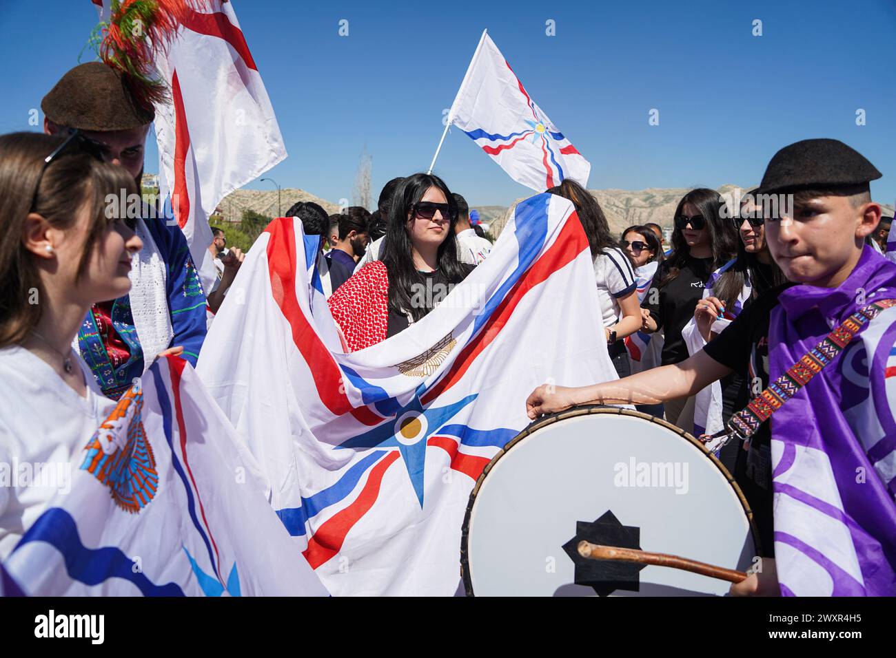 Assyrian flags hi-res stock photography and images - Alamy
