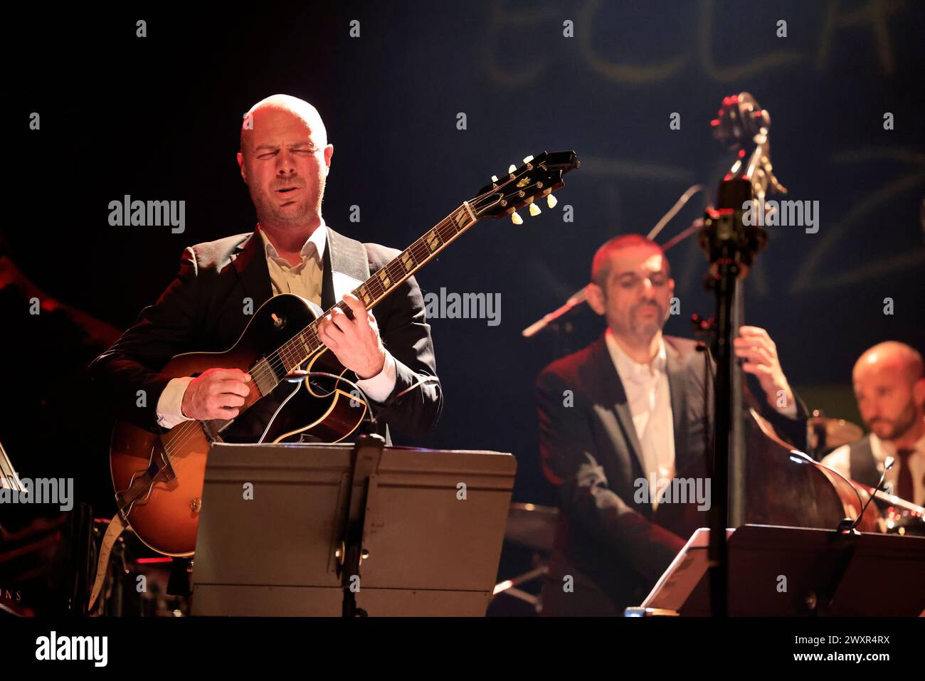 The jazz group The Amazing Keystone Big Band, with singer Célia Kameni ...