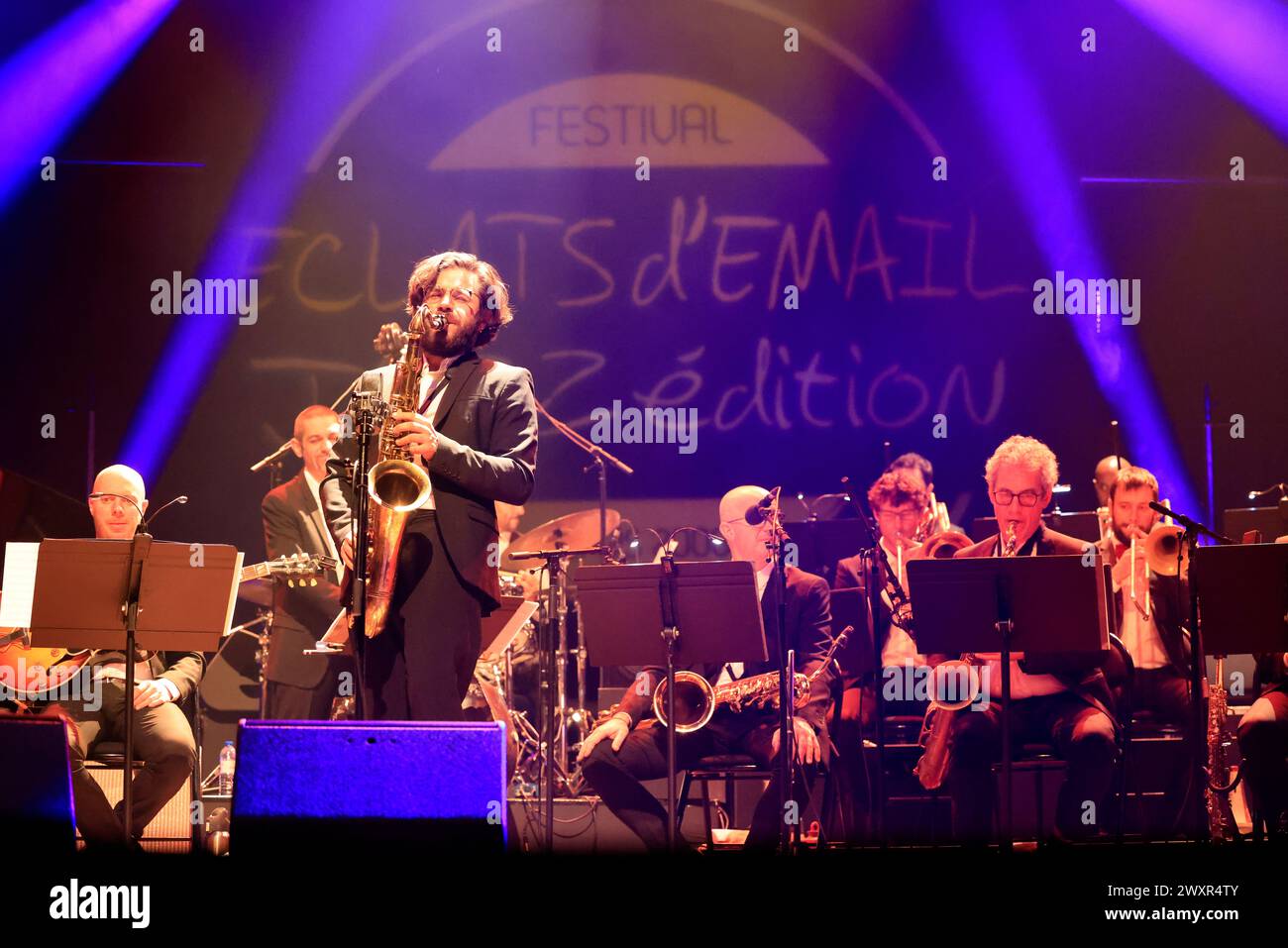 The jazz group The Amazing Keystone Big Band, with singer Célia Kameni ...