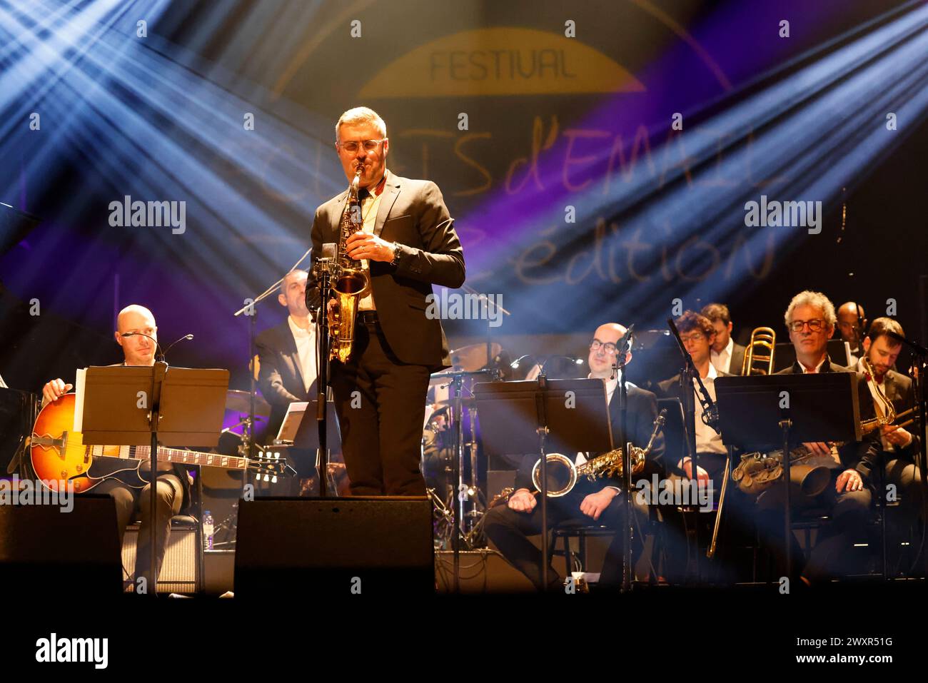 The jazz group The Amazing Keystone Big Band, with singer Célia Kameni ...