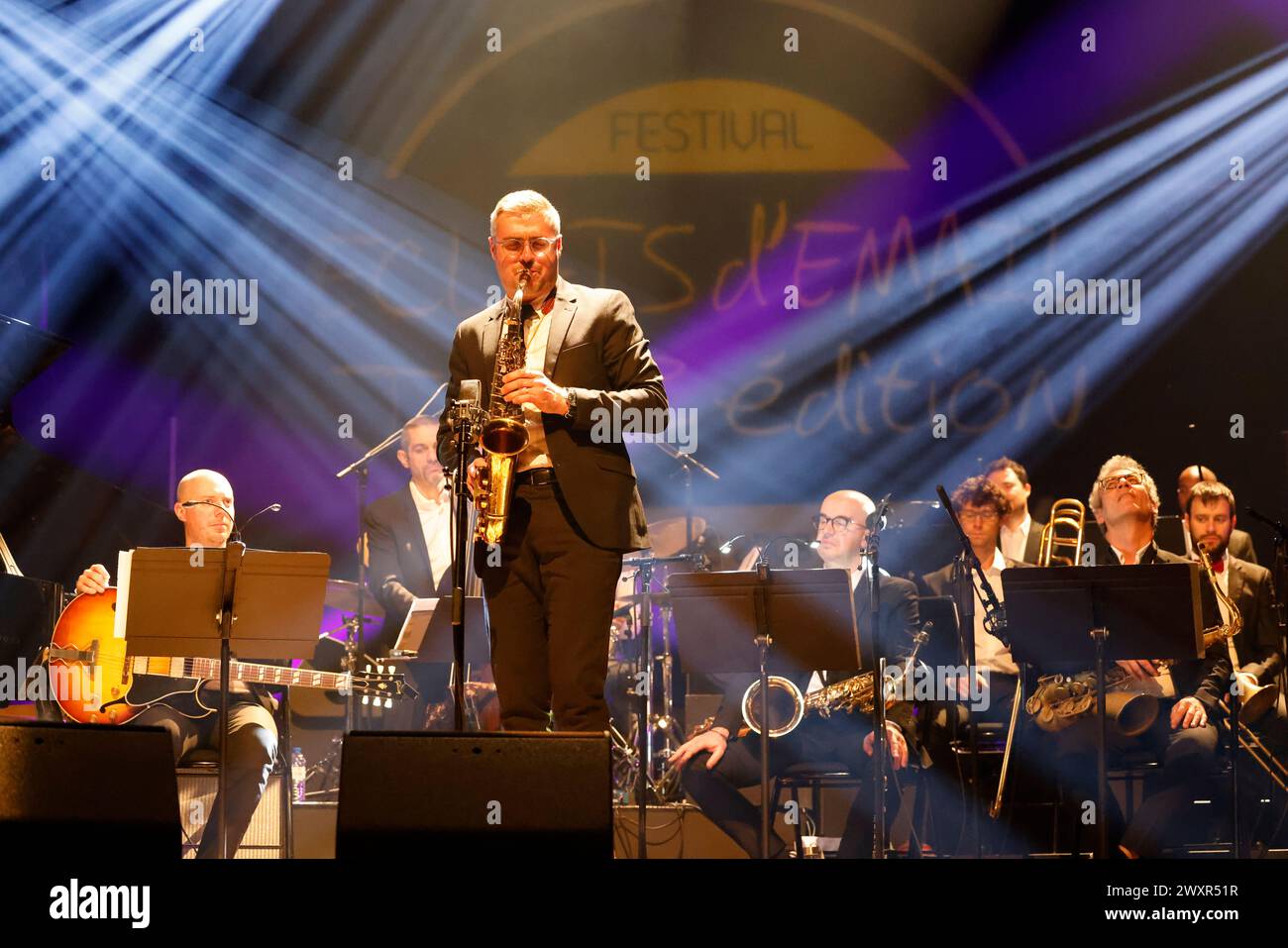 The jazz group The Amazing Keystone Big Band, with singer Célia Kameni ...