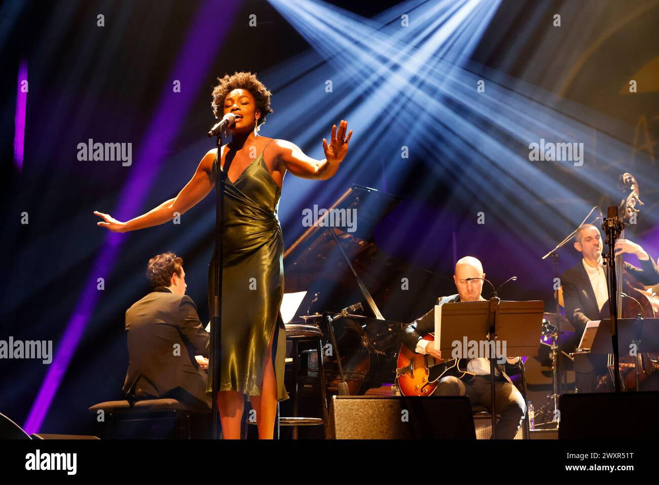 The jazz group The Amazing Keystone Big Band, with singer Célia Kameni ...