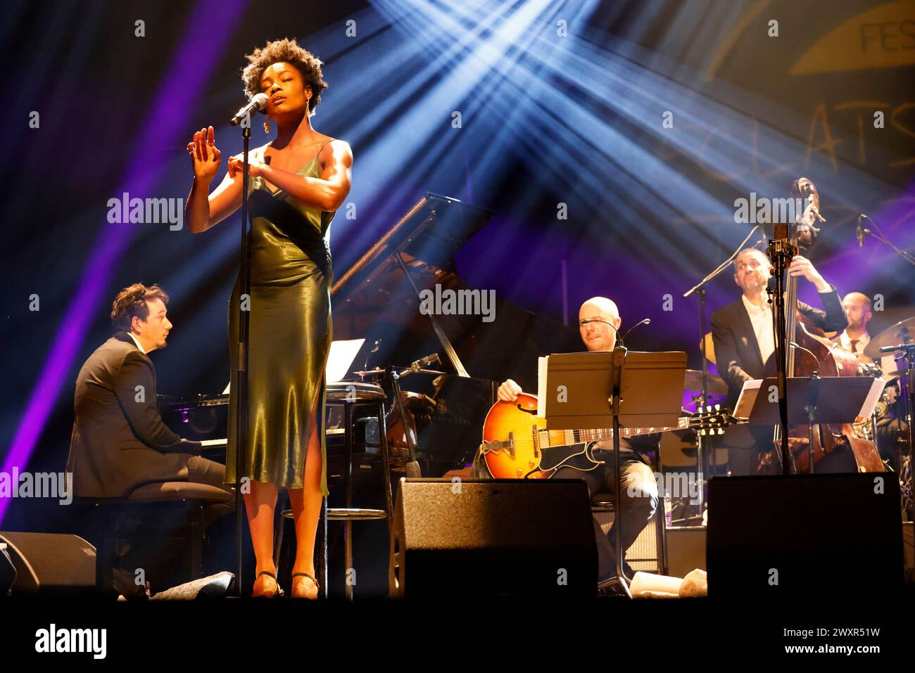 The jazz group The Amazing Keystone Big Band, with singer Célia Kameni ...