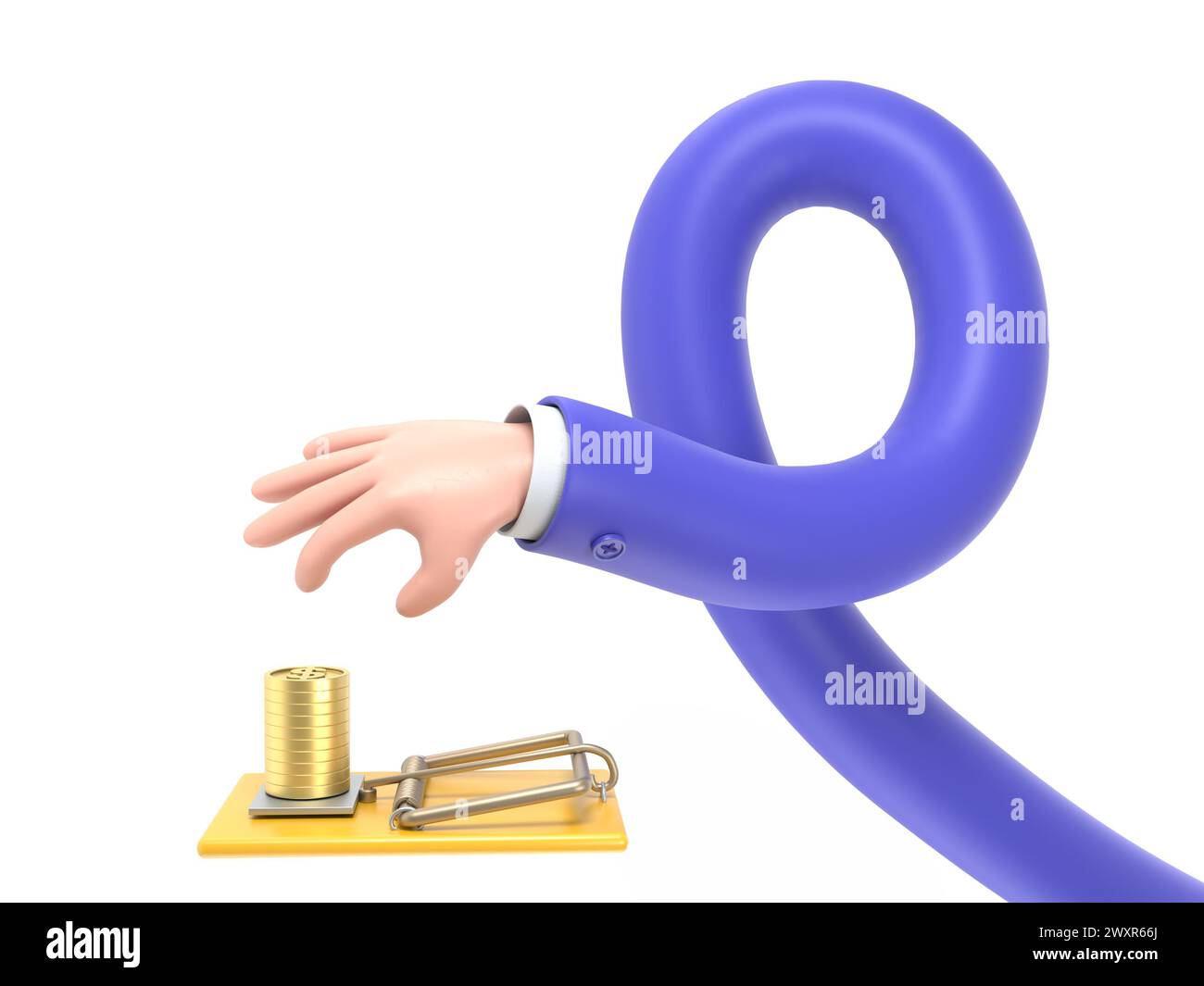 Cartoon Gesture Icon Mockup.Businessman hand try to pick money from ...