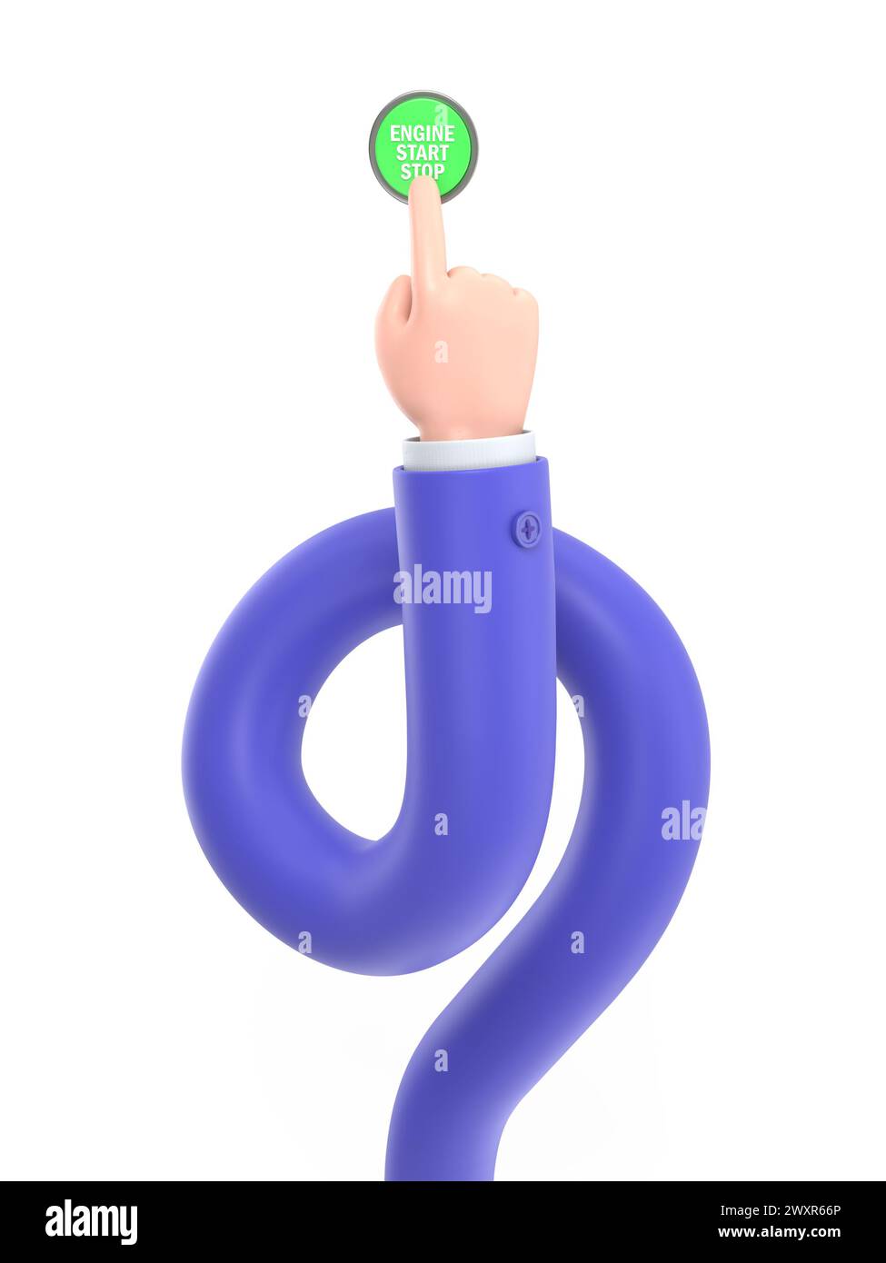 Engine starting and stopping system. Engine start. The person presses ...