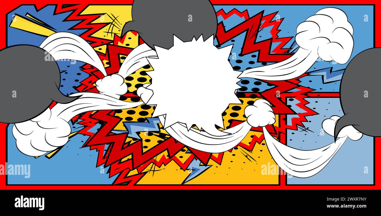 Cartoon Backgrounds, comic book backdrop. Retro vector comics pop art ...