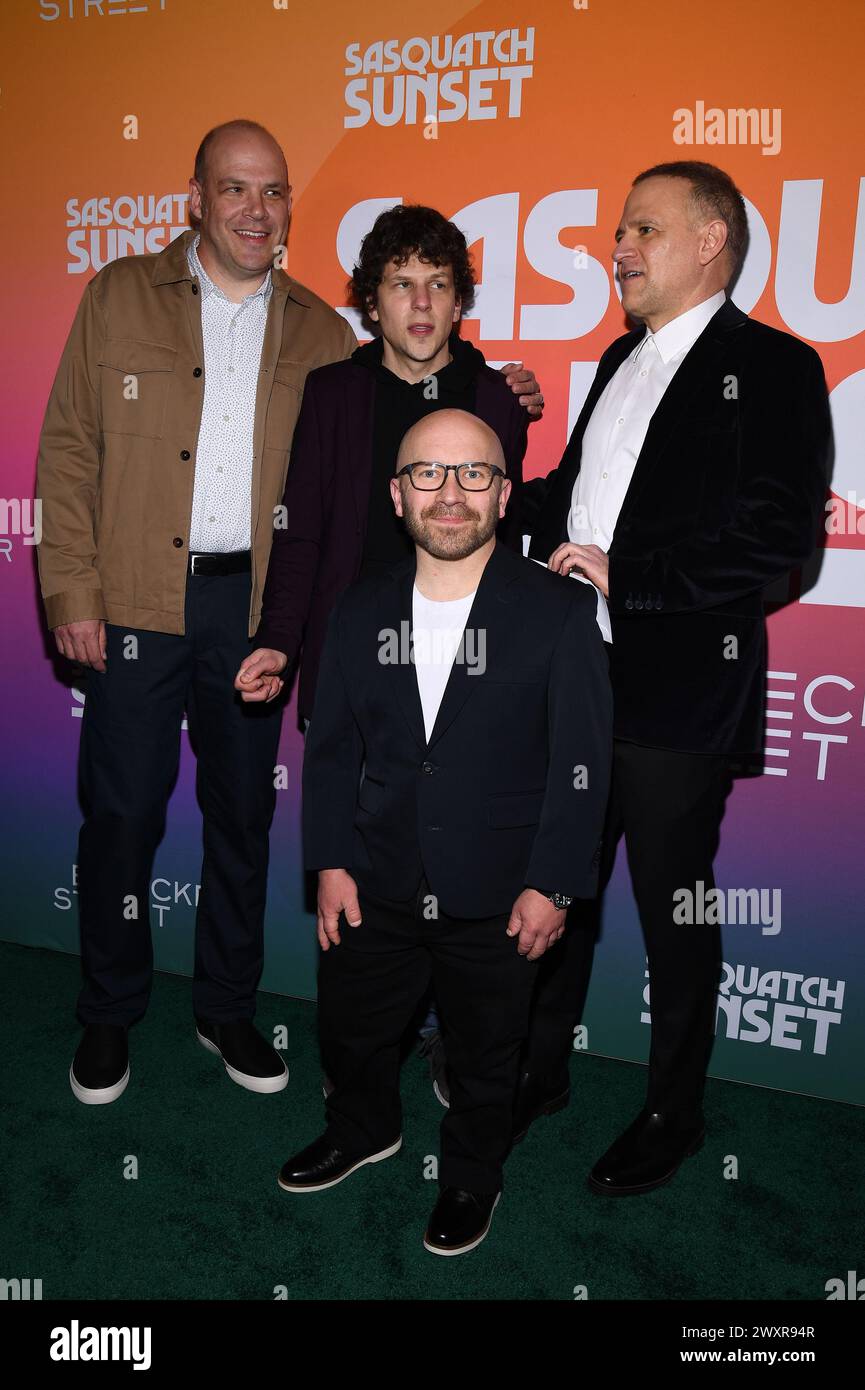 New York, USA. 01st Apr, 2024. (L-R) Nathan Zellner, Jesse Eisenberg ...