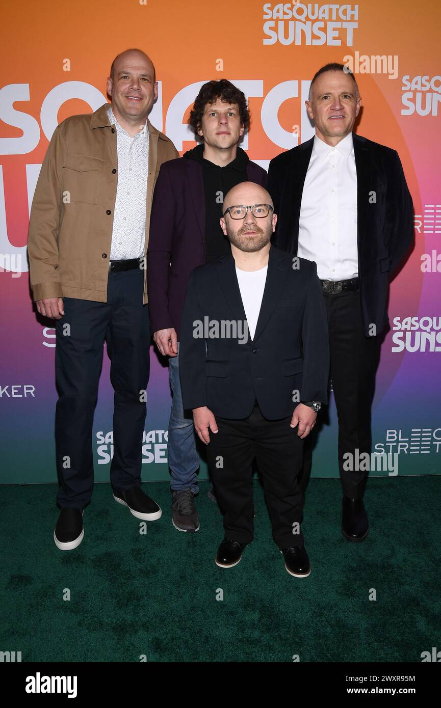 New York, USA. 01st Apr, 2024. (L-R) Nathan Zellner, Jesse Eisenberg ...