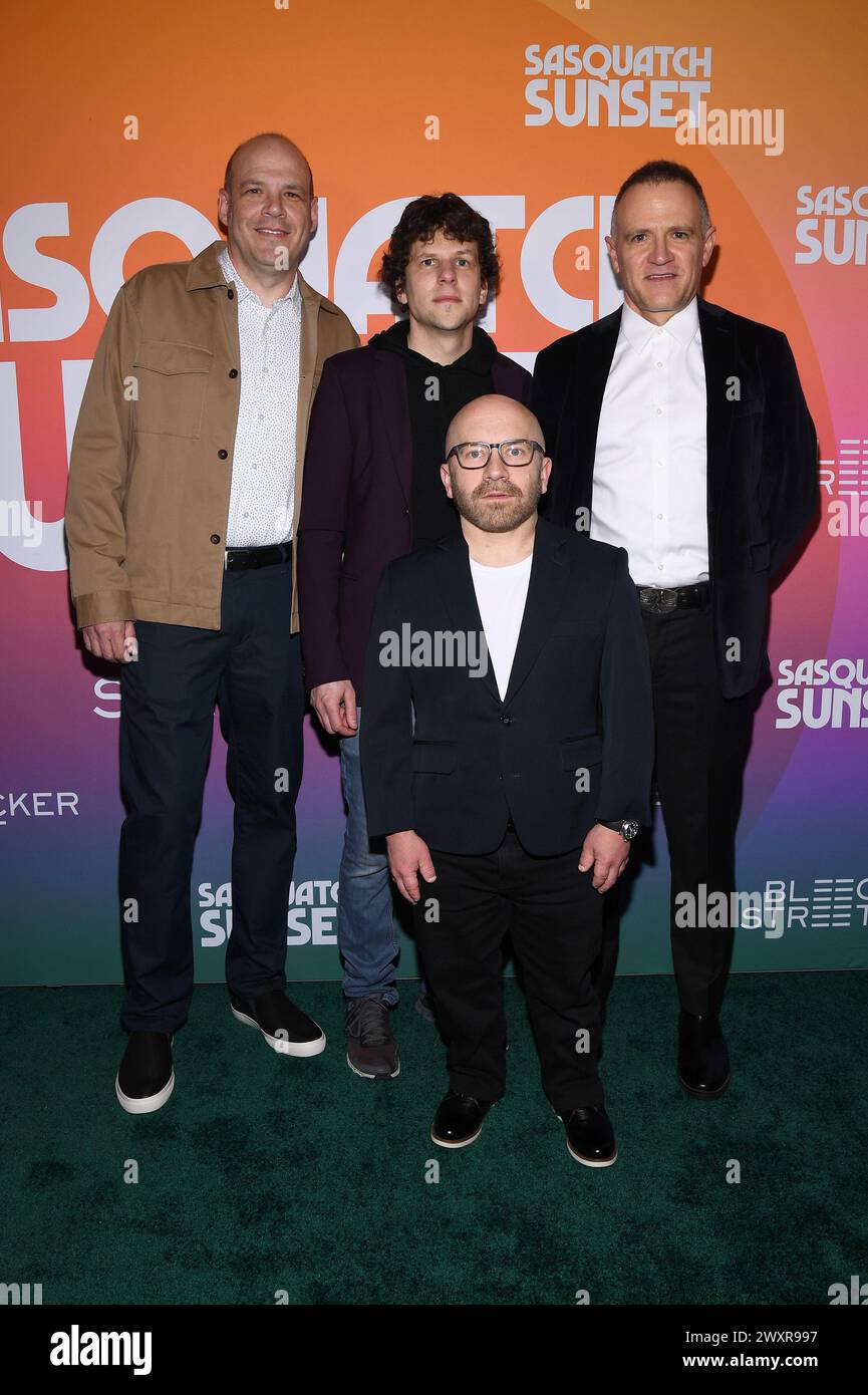 New York, USA. 01st Apr, 2024. (L-R) Nathan Zellner, Jesse Eisenberg ...