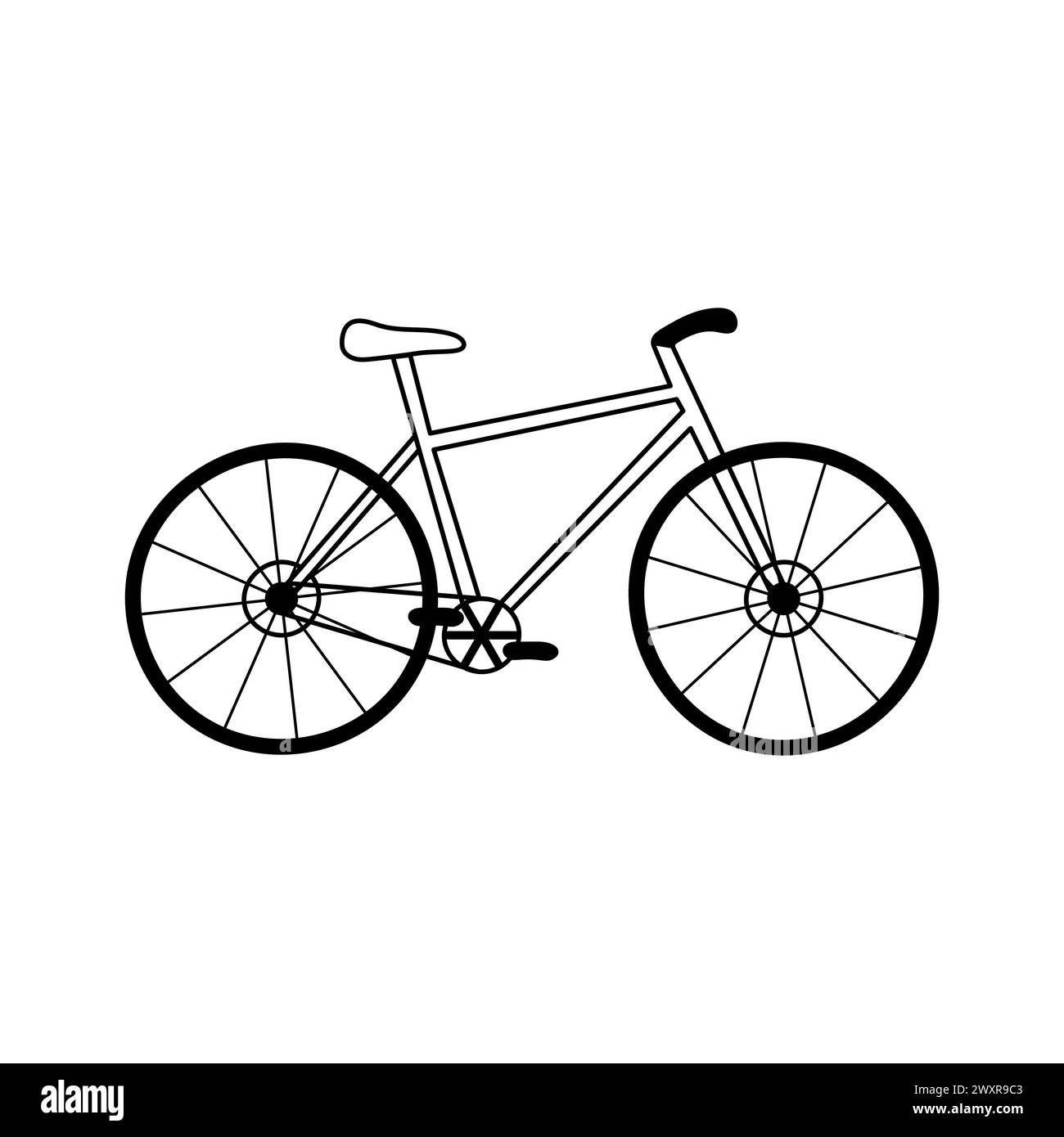 Bicycle doodle vector illustration. Cute hand drawn element of bike ...