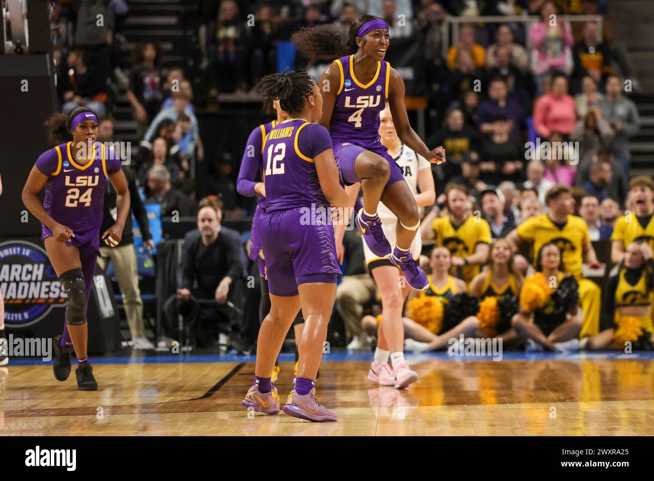 Albany, New York, USA. 1st Apr, 2024. LSU guard FLAU'JAE JOHNSON (4 ...