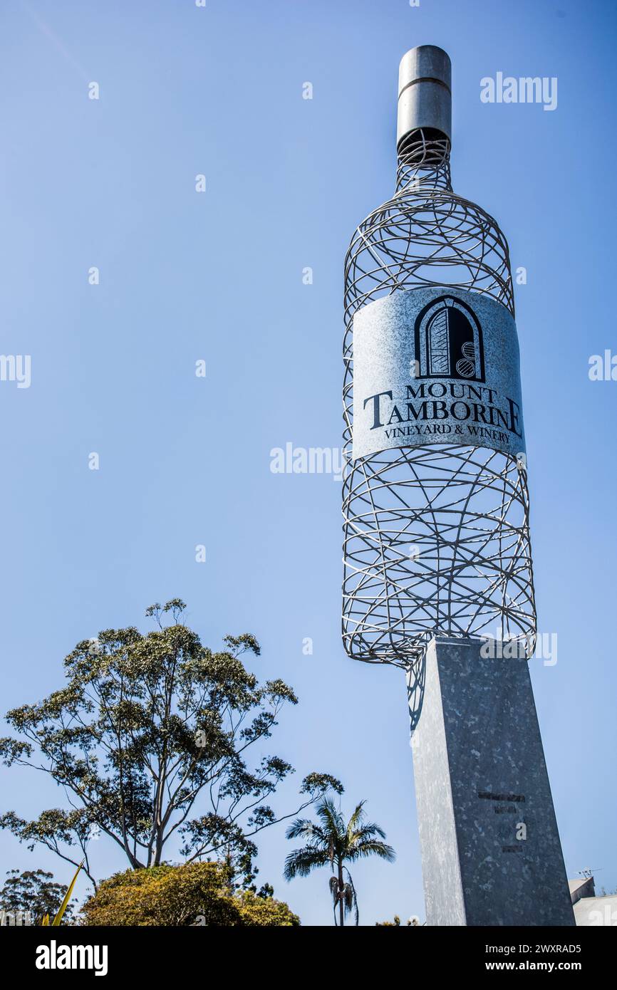tall bottle sculpture at a winery on Tambourine Mountains popular ...