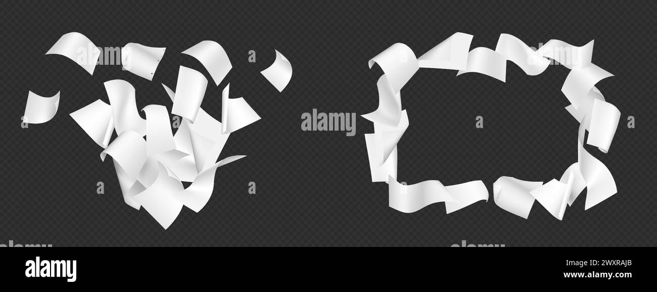 Realistic fly paper sheets. 3d vector illustration set of floating in ...