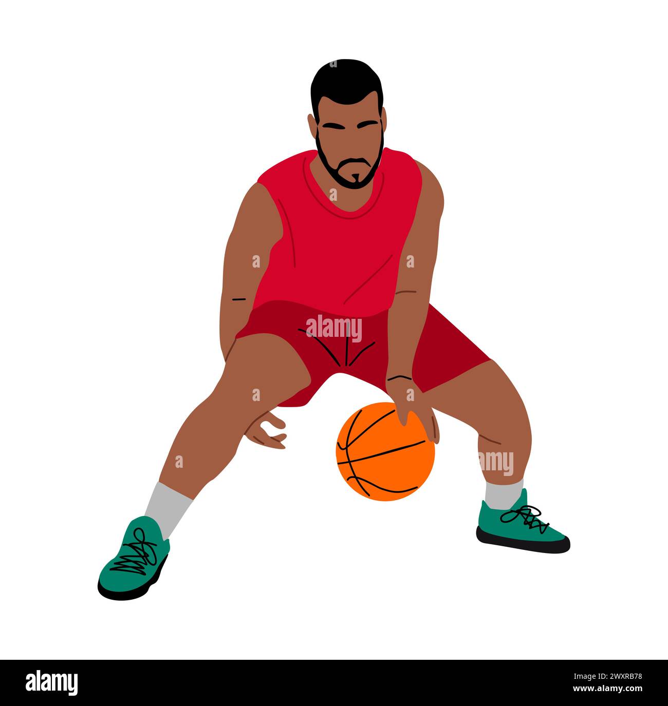Basketball player dribbling ball cartoon hi-res stock photography and ...