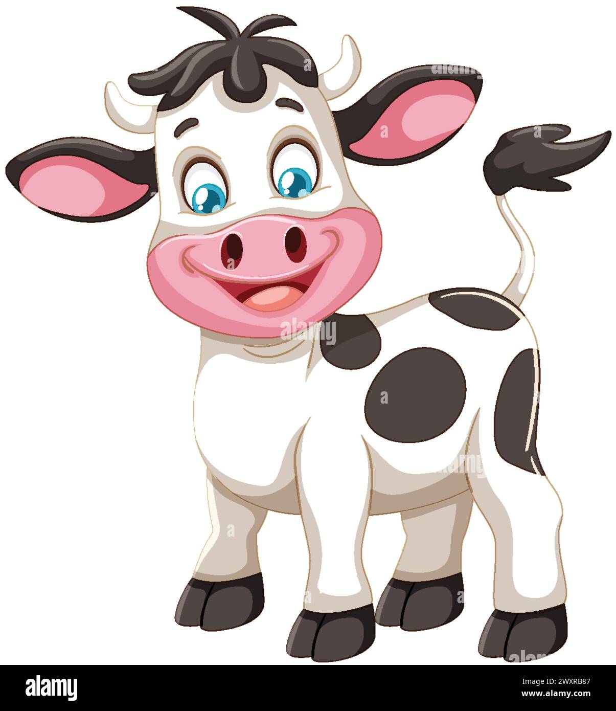 Vector graphic of a happy, smiling cartoon cow Stock Vector Image & Art ...