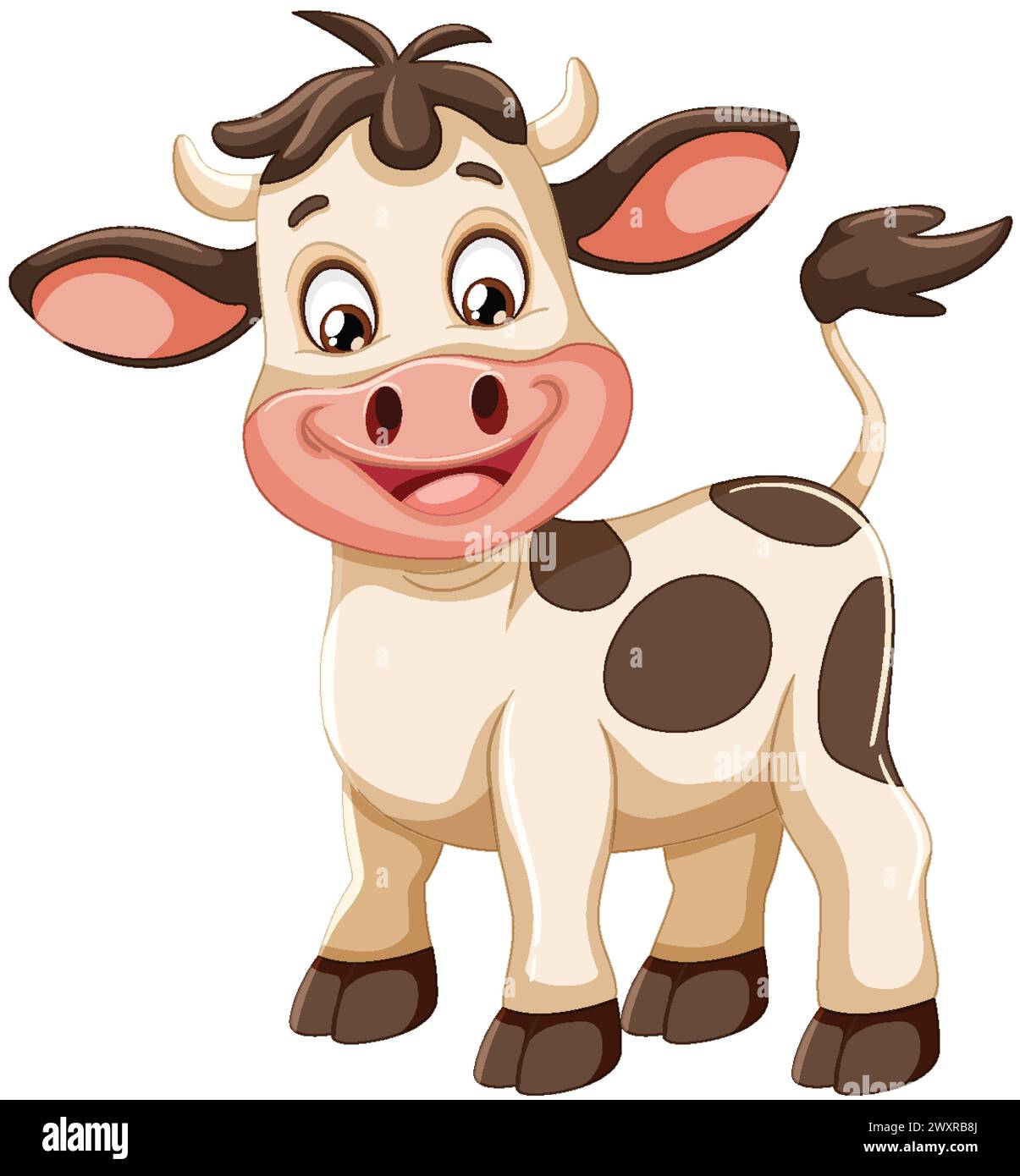Vector illustration of a smiling, adorable cow Stock Vector Image & Art ...
