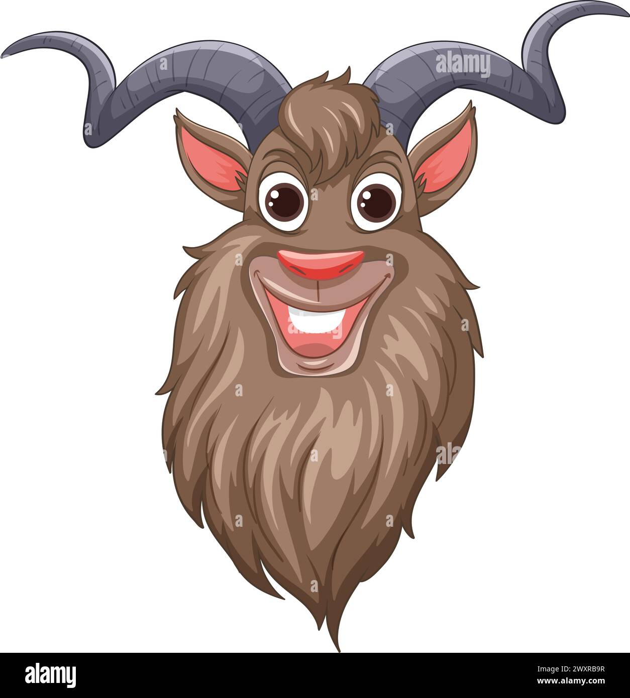 Vector graphic of a smiling, friendly goat face Stock Vector Image ...