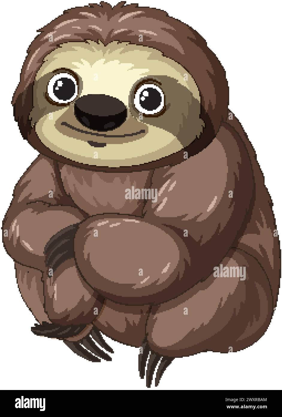 Cute vector illustration of a smiling sloth Stock Vector Image & Art ...