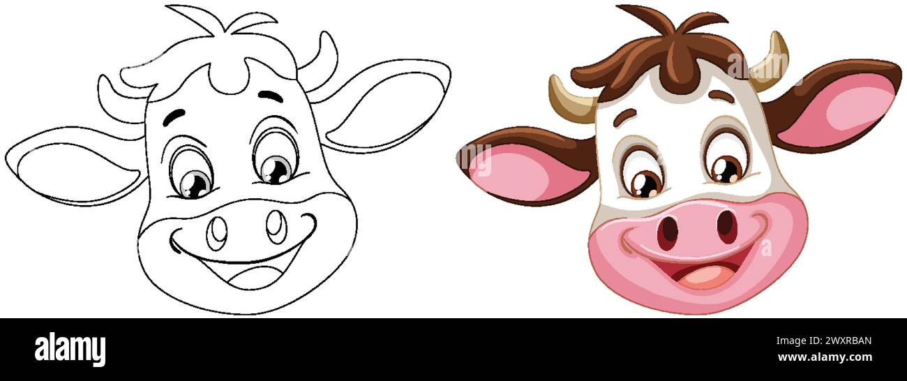 Vector illustration of a happy cow's face Stock Vector Image & Art - Alamy