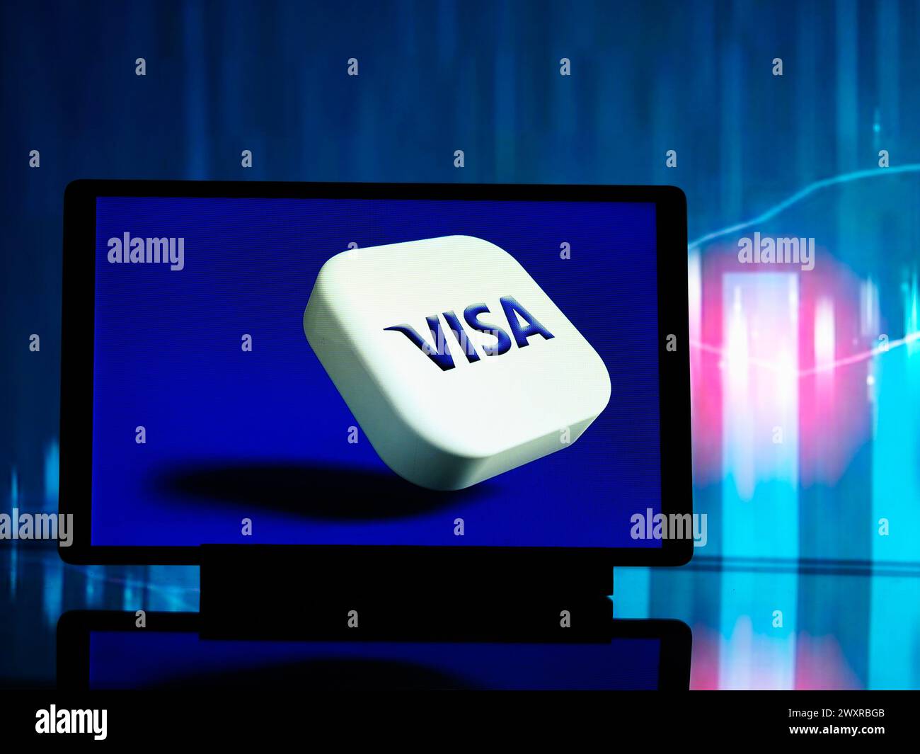 Germany. 02nd Apr, 2024. In this photo illustration, a Visa Inc. logo seen displayed on a tablet ...