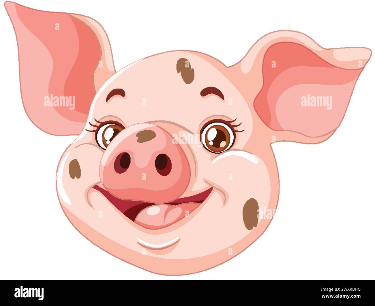 Vector graphic of a smiling pink pig's face Stock Vector Image & Art ...