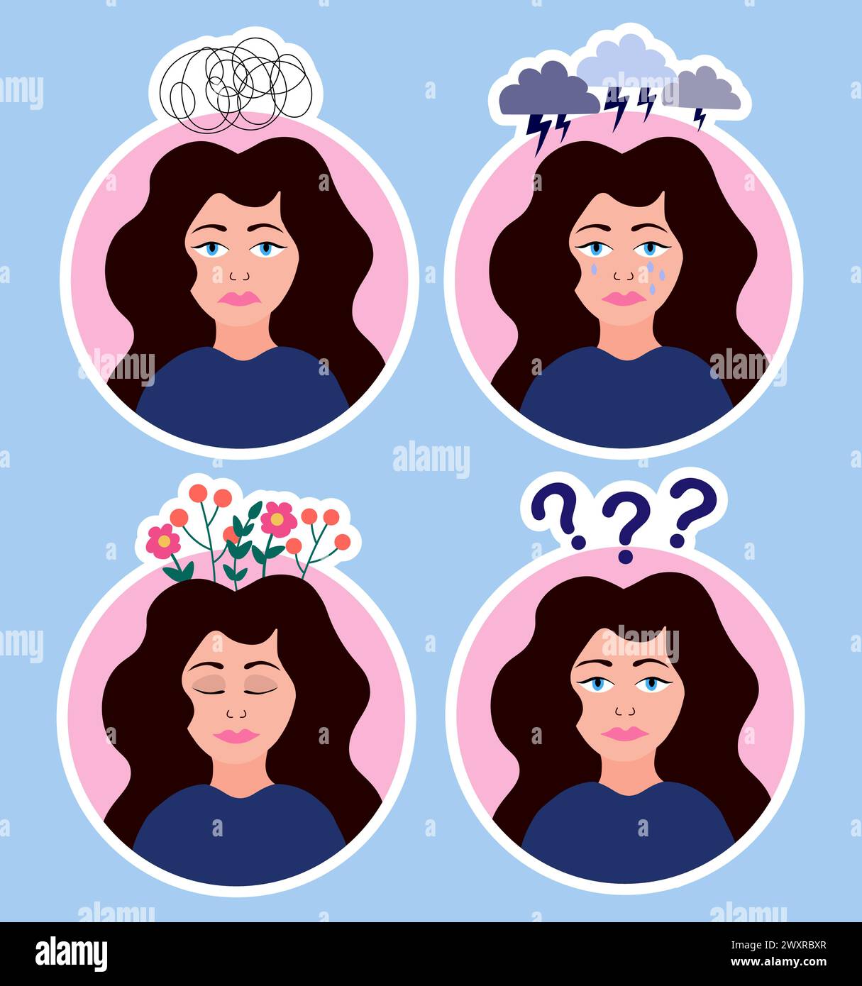 Mental health sticker pack hi-res stock photography and images - Alamy