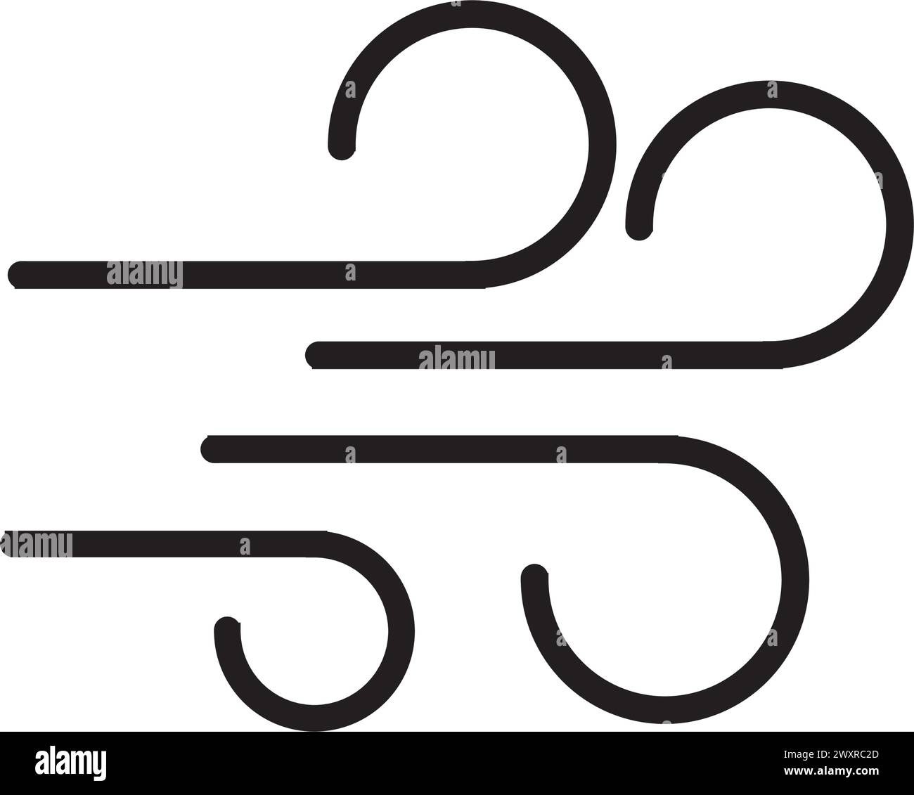 Wind blow line icon fresh vector cloud air isolated speed symbol. Wind ...