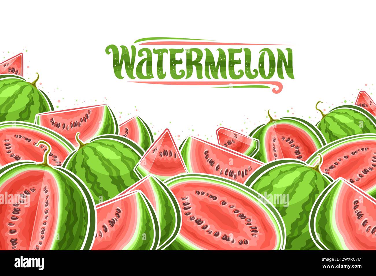 Vector illustration of Watermelons with copy space for ad text ...
