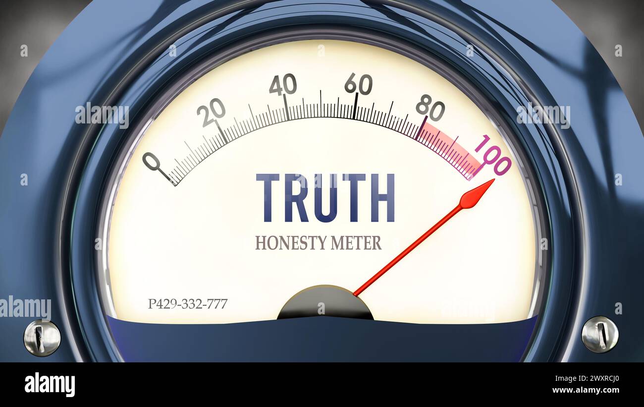 Truth and Honesty Meter that is hitting a full scale, showing a very ...