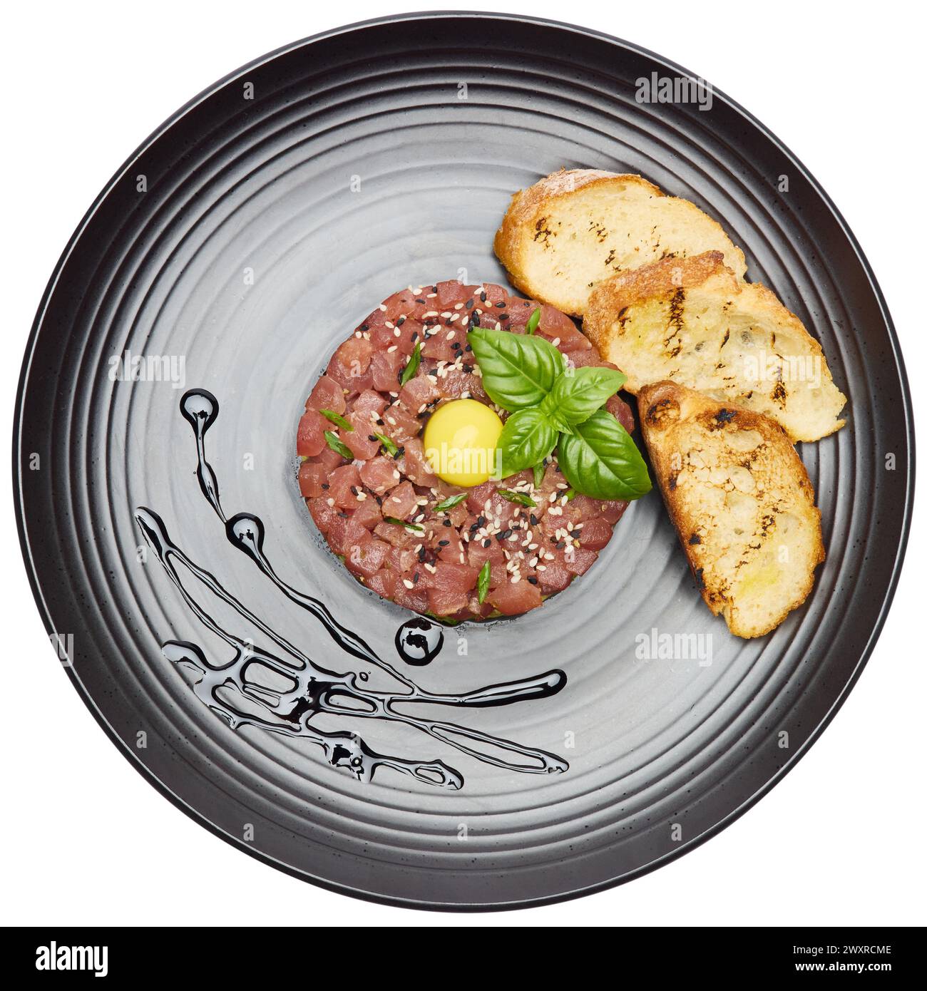 Gourmet tuna tartare capers Cut Out Stock Images & Pictures - Alamy